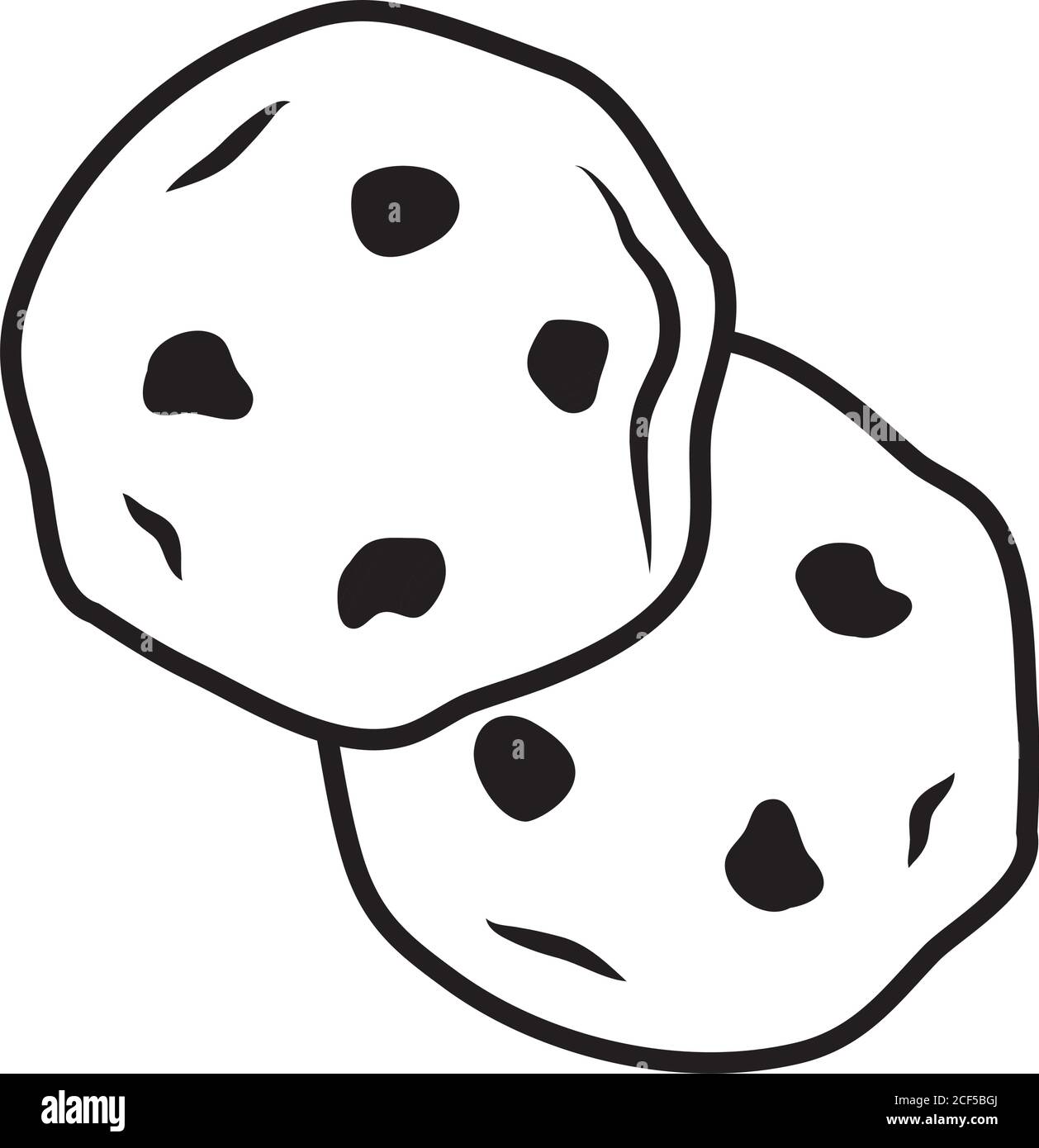 pop art elements concept, cookies icon over white background, line ...