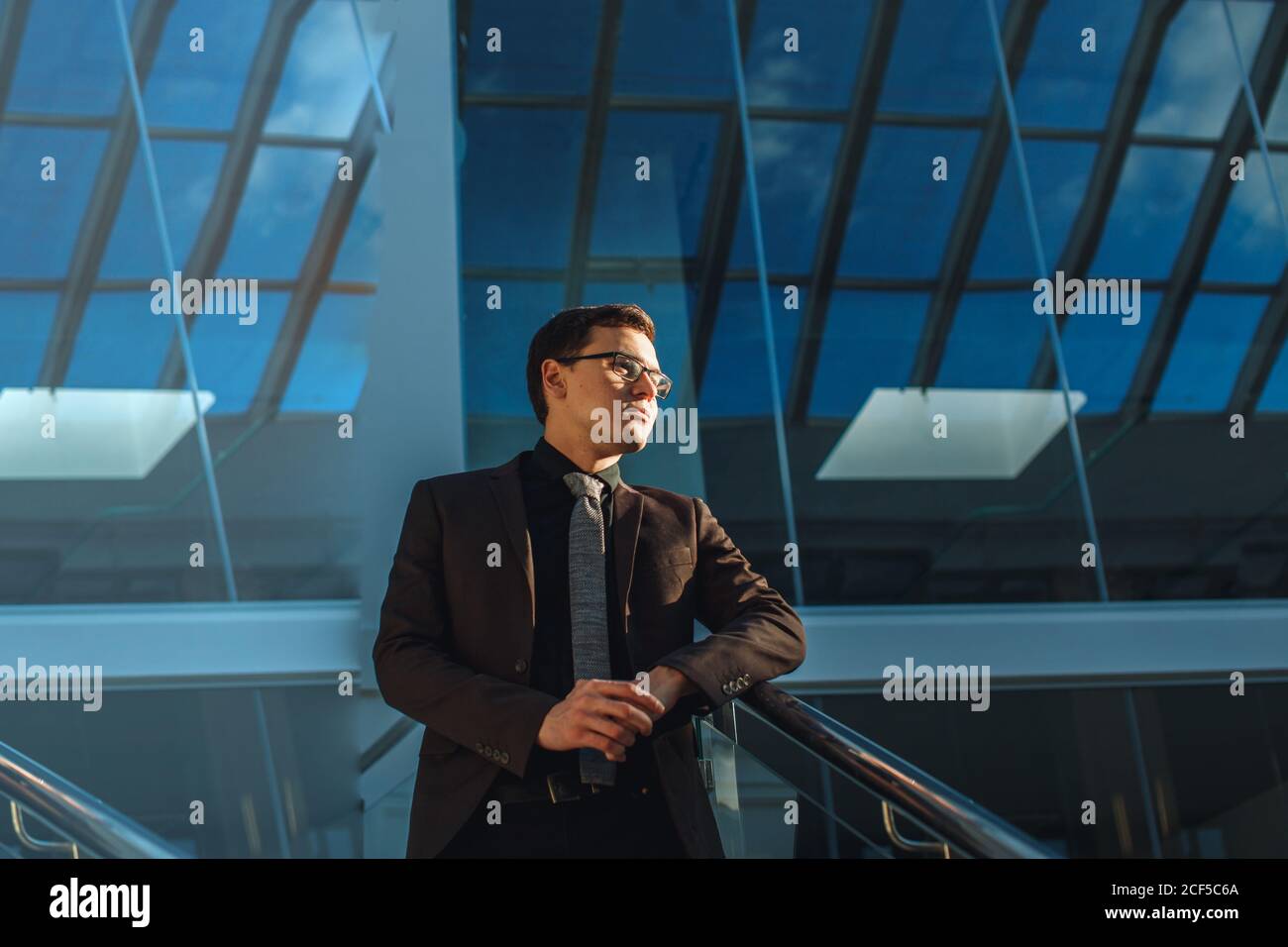 Portrait of a handsome CEO smiling at modern office Stock Photo - Alamy
