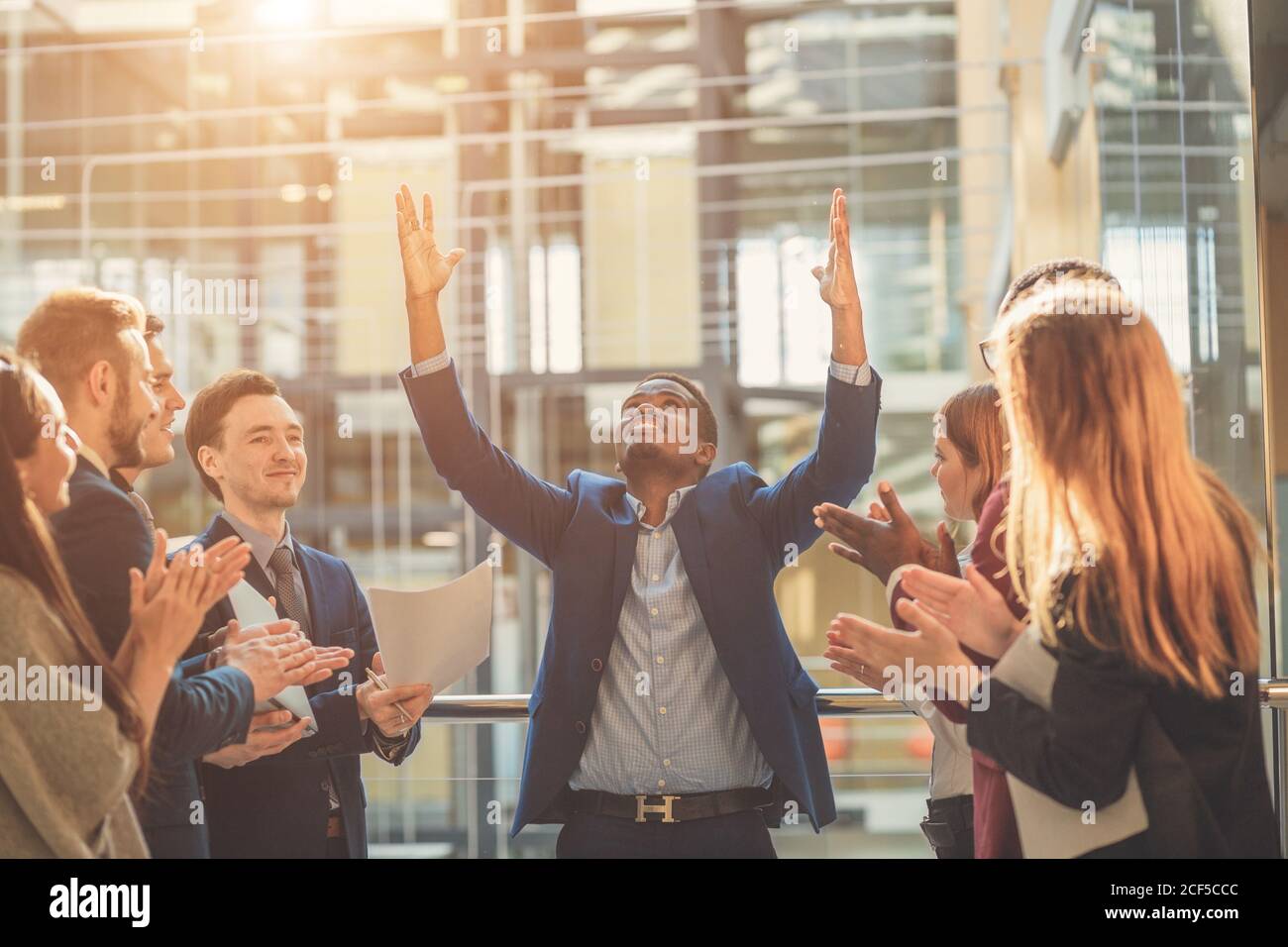 Business People Success Excitement Victory Achievement Concept Stock ...