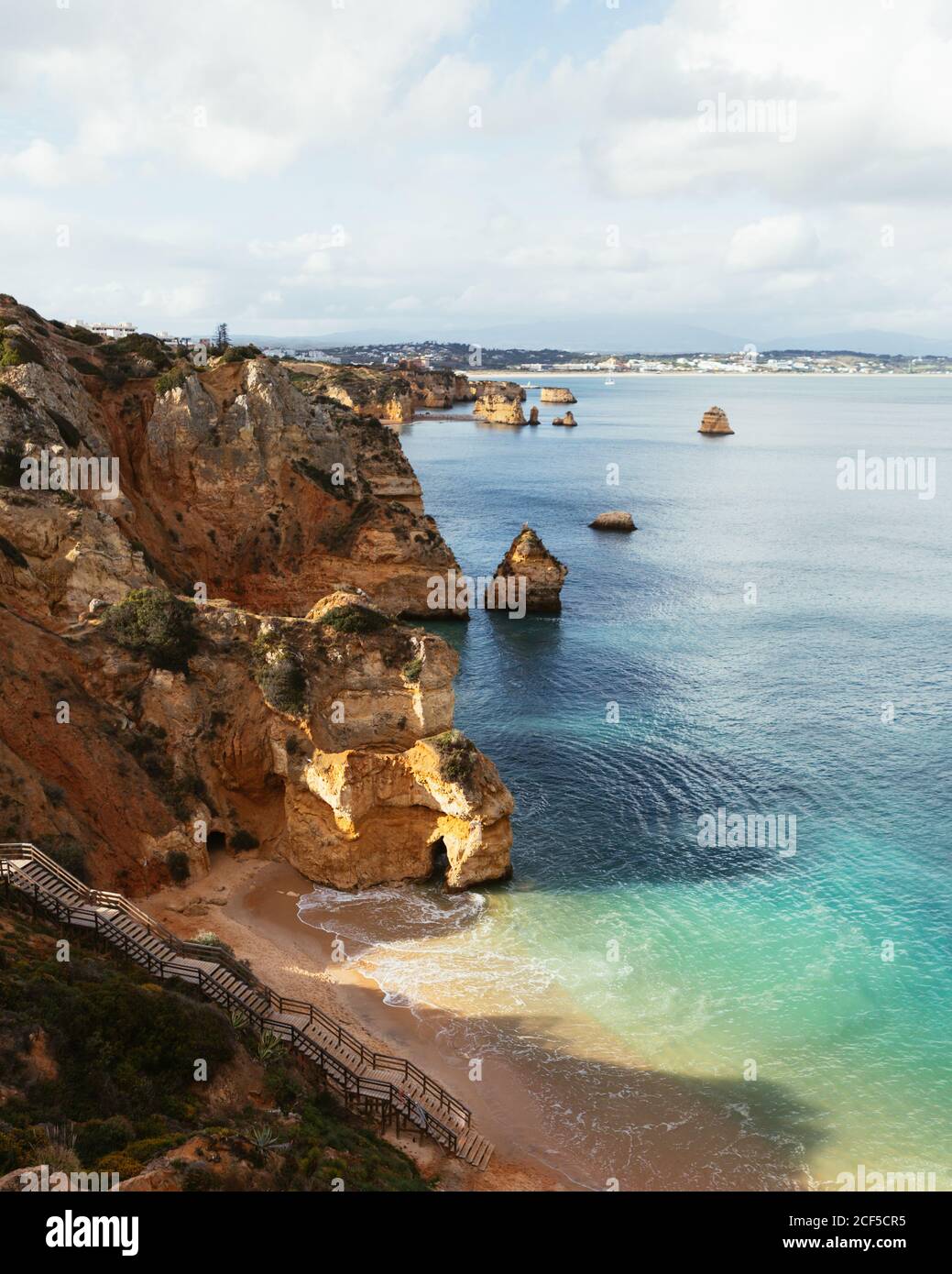Cliffs and blue sea in countryside Stock Photo - Alamy
