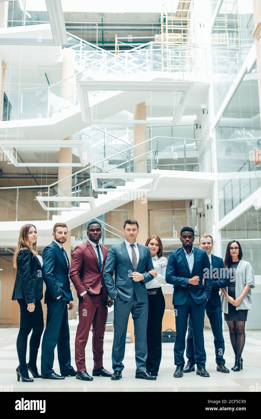Smiling group portrait of corporate business colleagues Stock Photo - Alamy