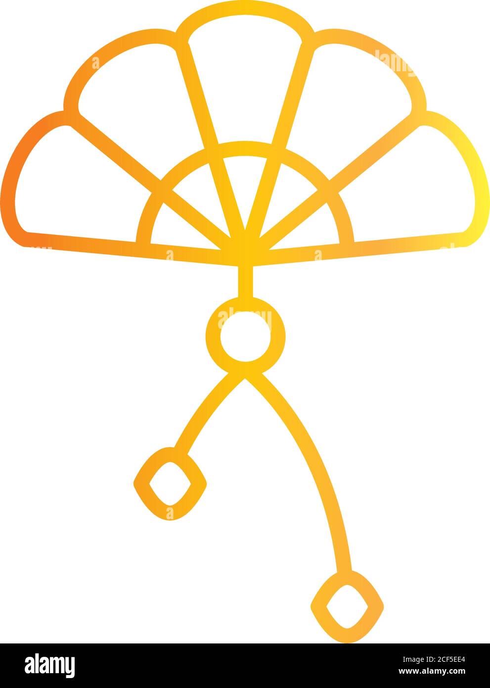 happy mid autumn festival, chinese fan ornament cartoon, gradient style ...