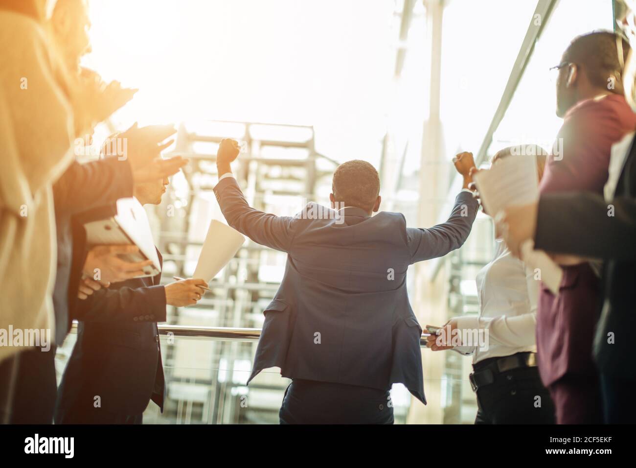 Business People Success Excitement Victory Achievement Concept Stock ...