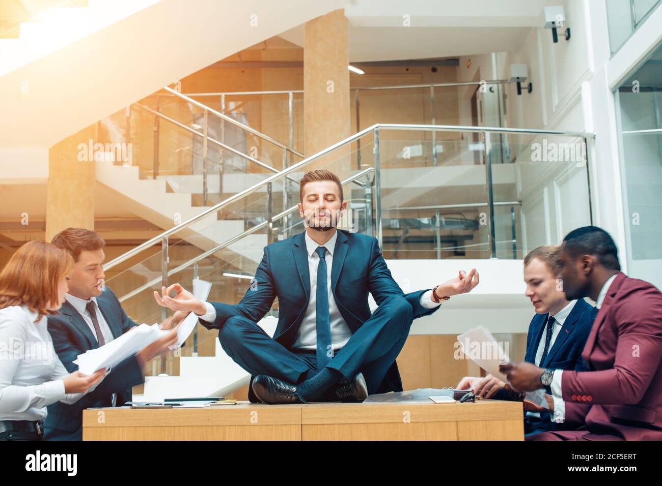 Business negotiation, male partners arguing, funny easygoing man ...