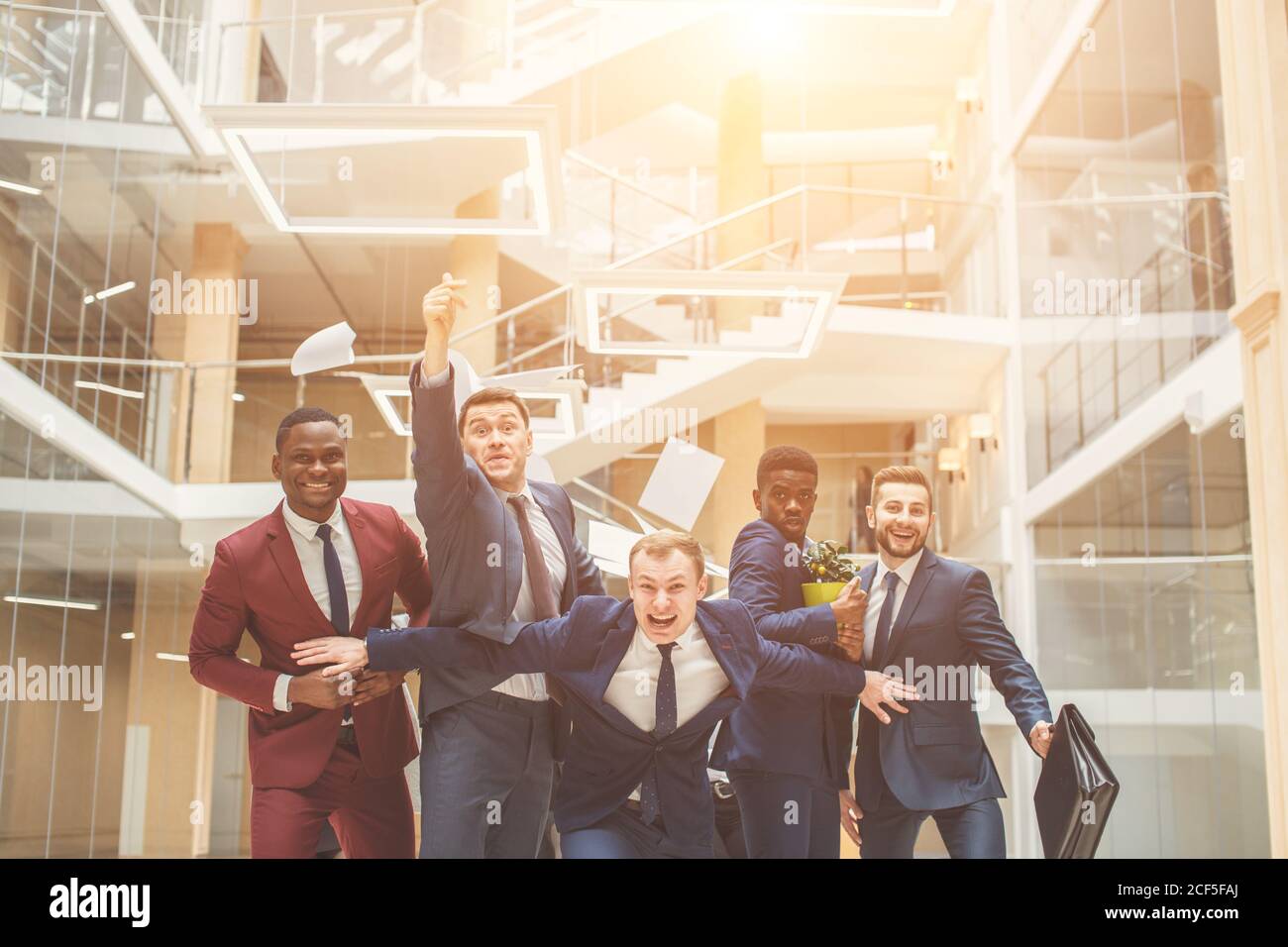 Portrait of business people ready for competition Stock Photo - Alamy