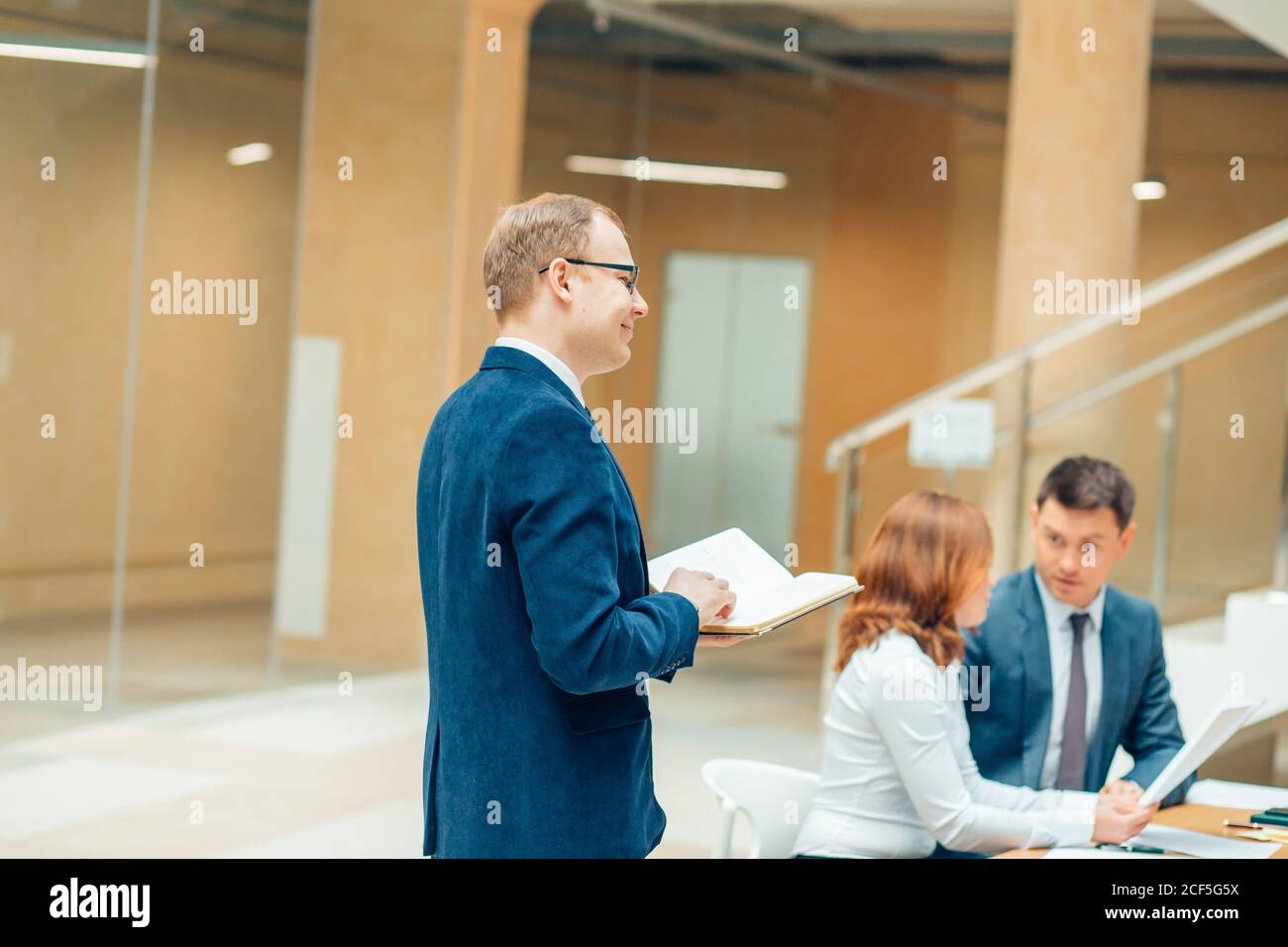 Lecture and training in business office for white collar colleagues Stock Photo - Alamy
