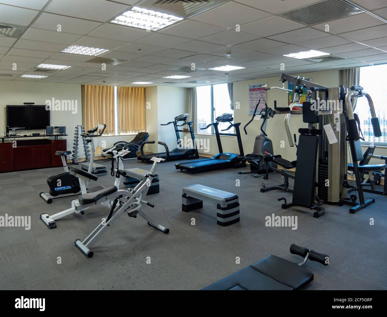Taipei, JUN 9, 2011 - Interior view of a exercise equipment room in NTU ...