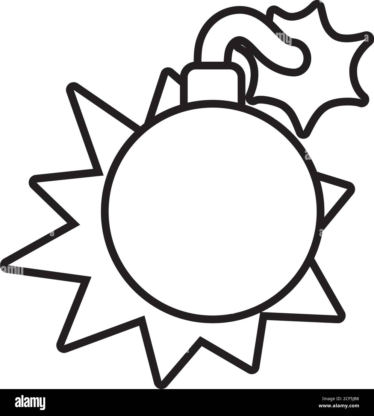 pop art elements, bomb and burst icon over white background, line style ...