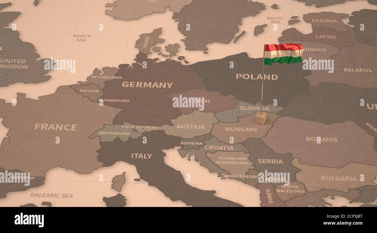 Vintage hungary map hi-res stock photography and images - Alamy