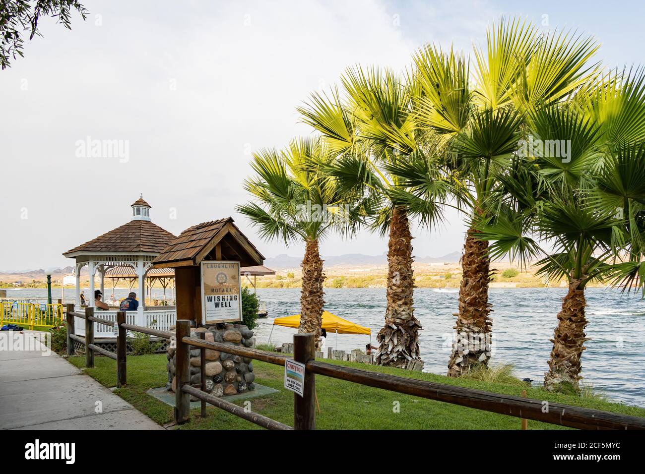 Laughlin, AUG 22, 2020 - Rotary International wishing well by the river ...