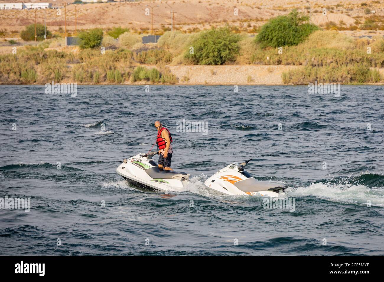 Laughlin, AUG 22, 2020 - Many jet ski by the river Stock Photo - Alamy