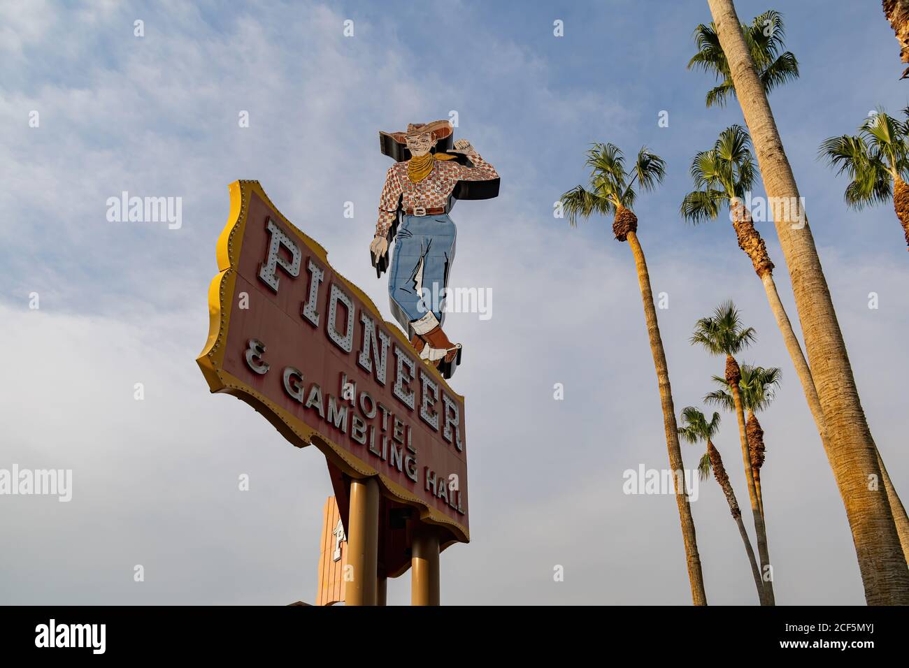 Laughlin, AUG 22, 2020 - Afternoon view of the huge Pioneer Gaming Hall ...
