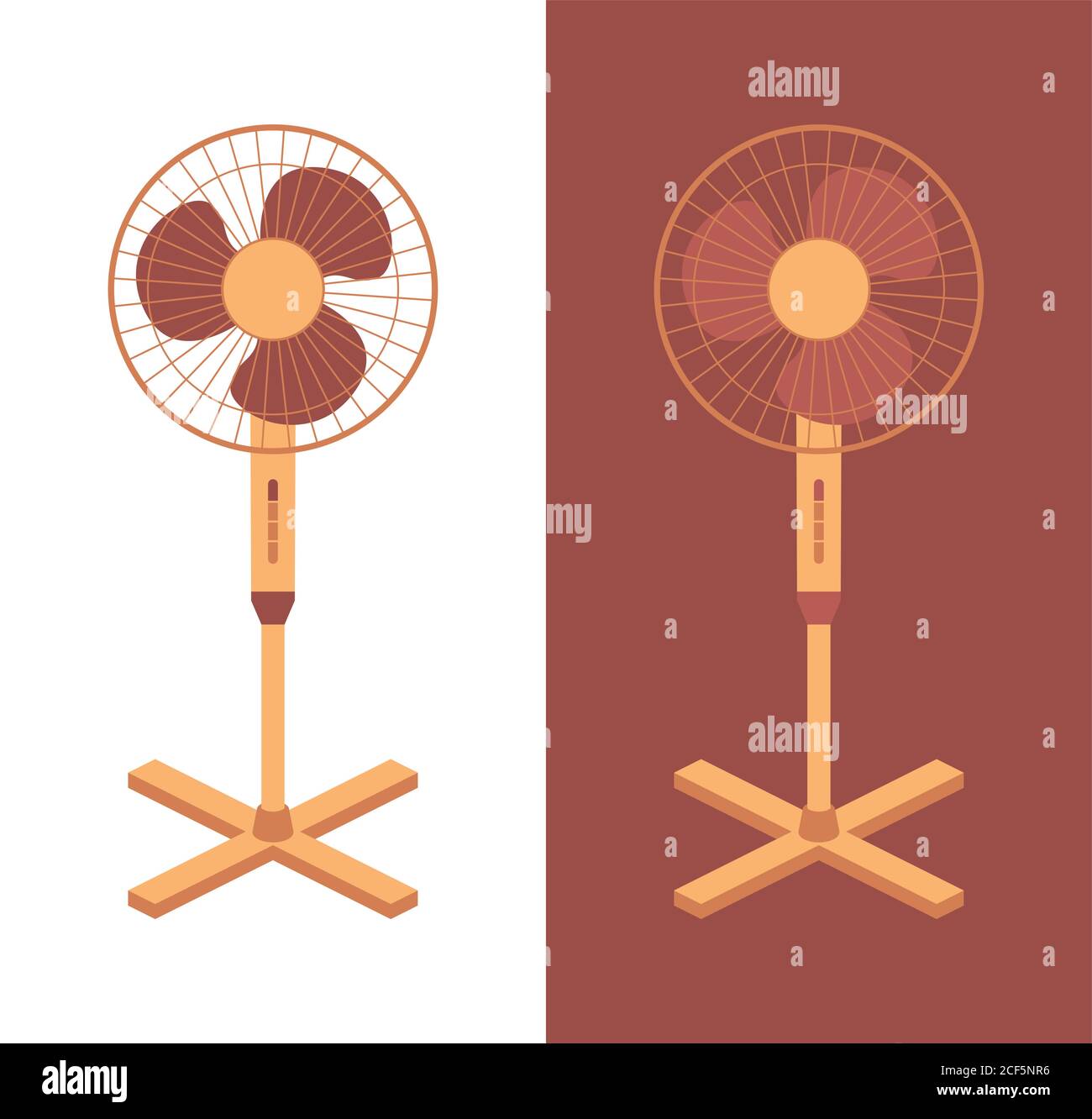 Vector electric fan isolated on background. Household devices for air ...