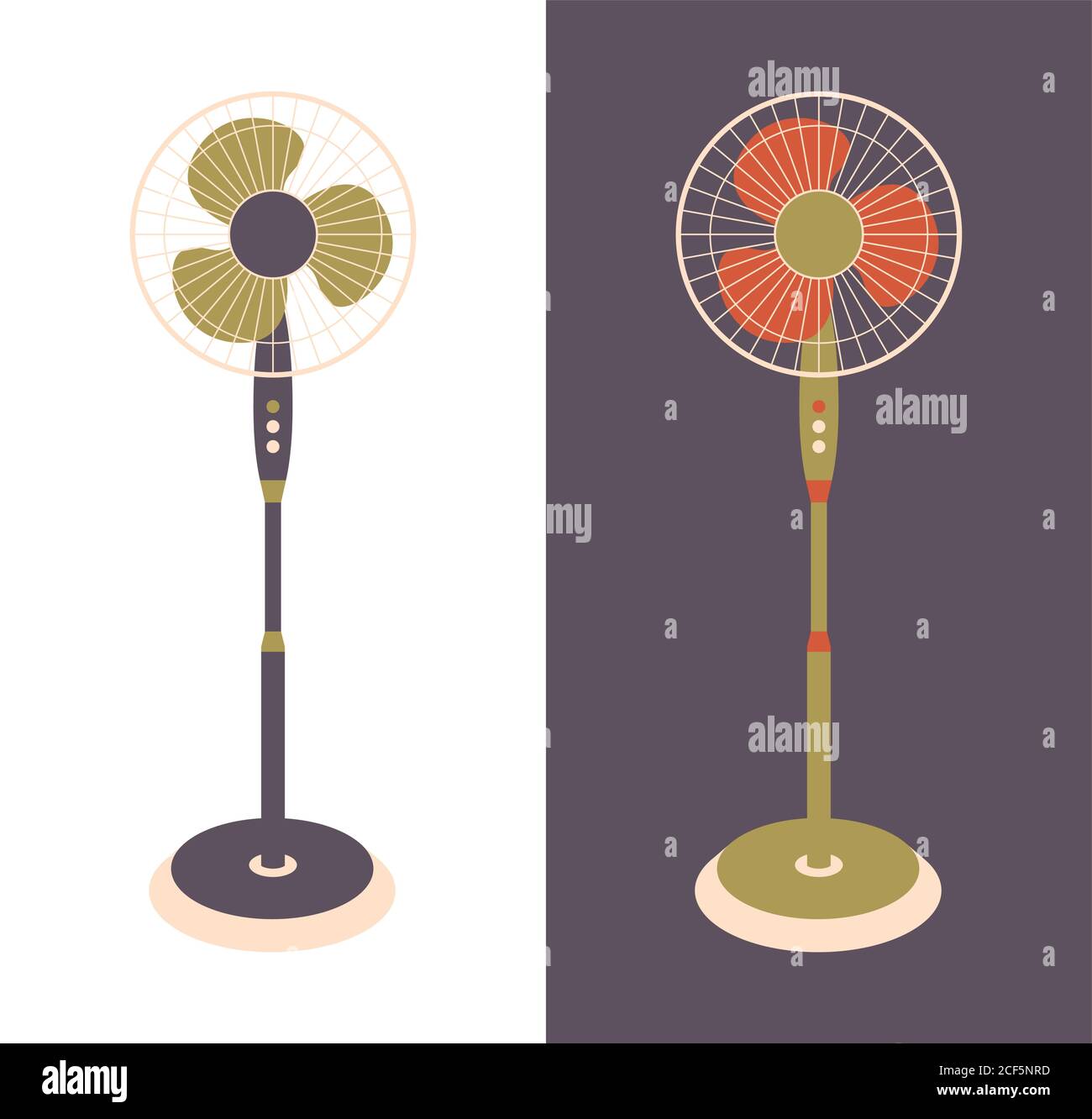 Vector electric fan isolated on background. Household devices for air ...