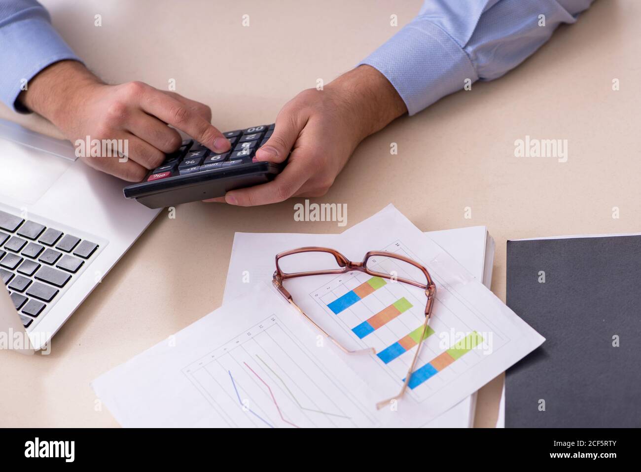 Exhausted financial accountant suffering hi-res stock photography and ...