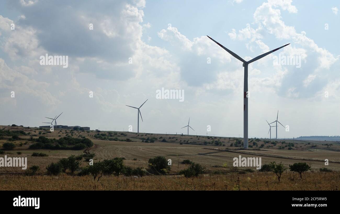 Wind turbine in the wind farm in Cerignola. Foggia, Puglia / Italy ...