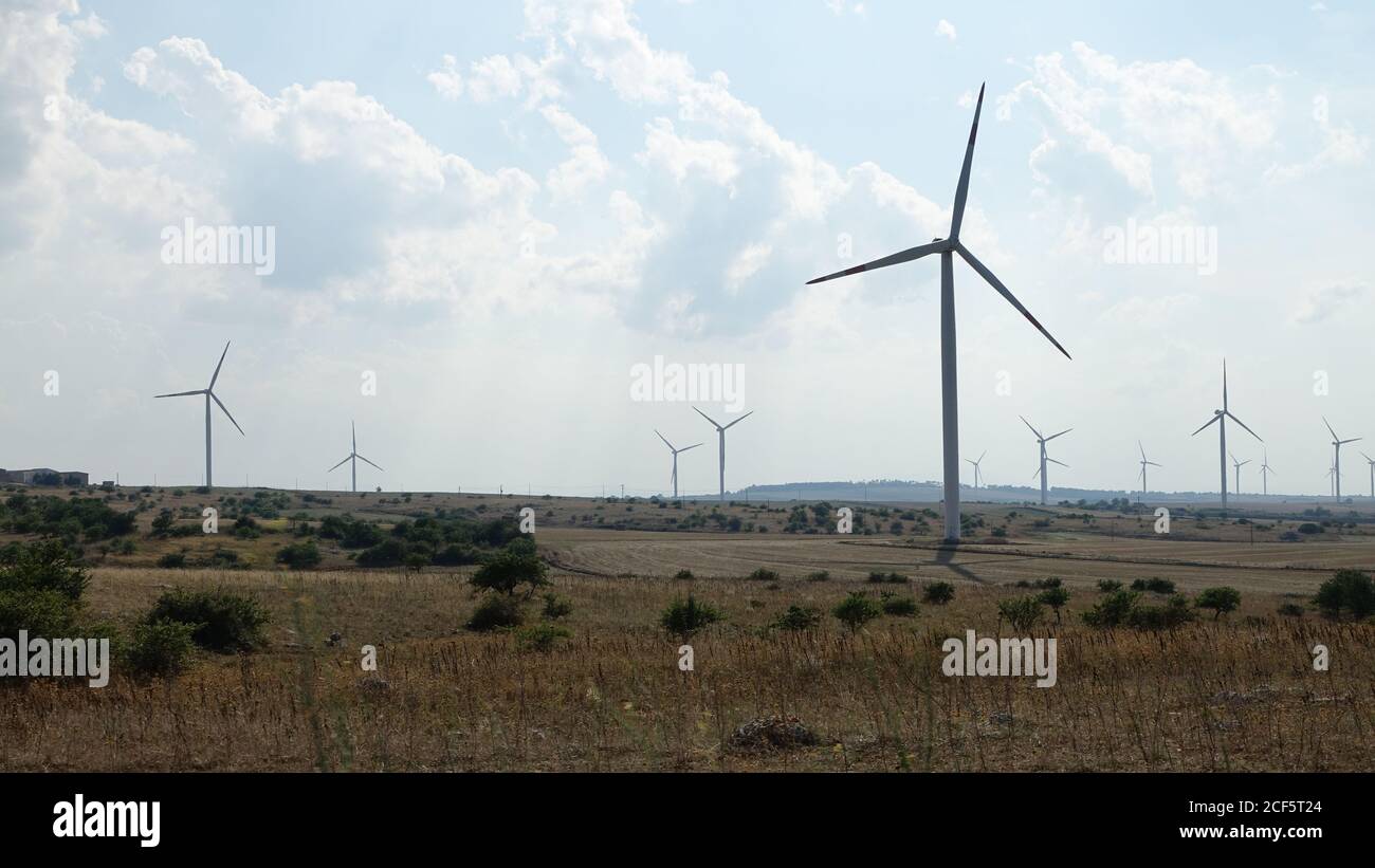 Wind turbine in the wind farm in Cerignola. Foggia, Puglia / Italy ...