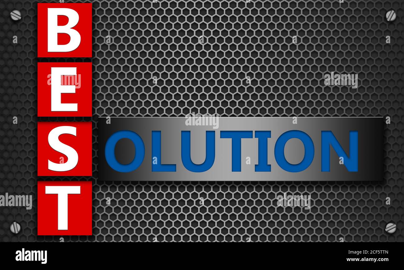 Best solution concept on mesh hexagon background, 3d rendering Stock ...