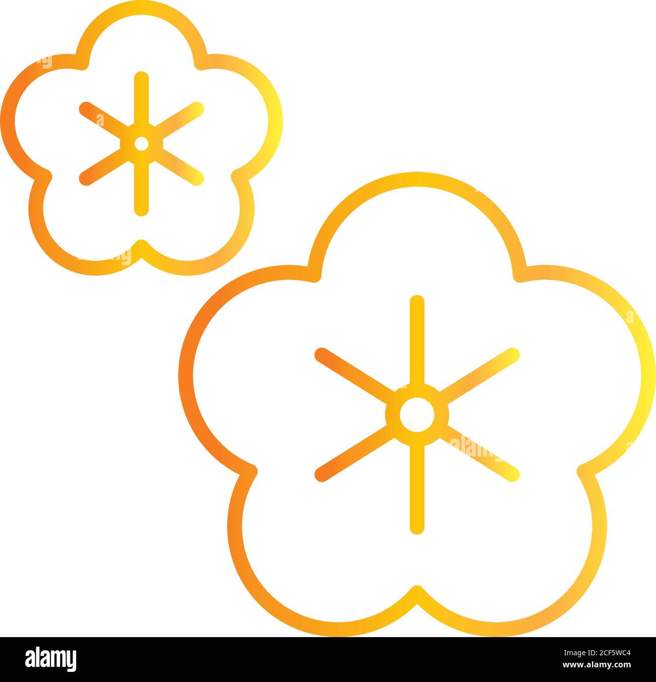 sakura flower asian floral decoration gradient style icon vector ...