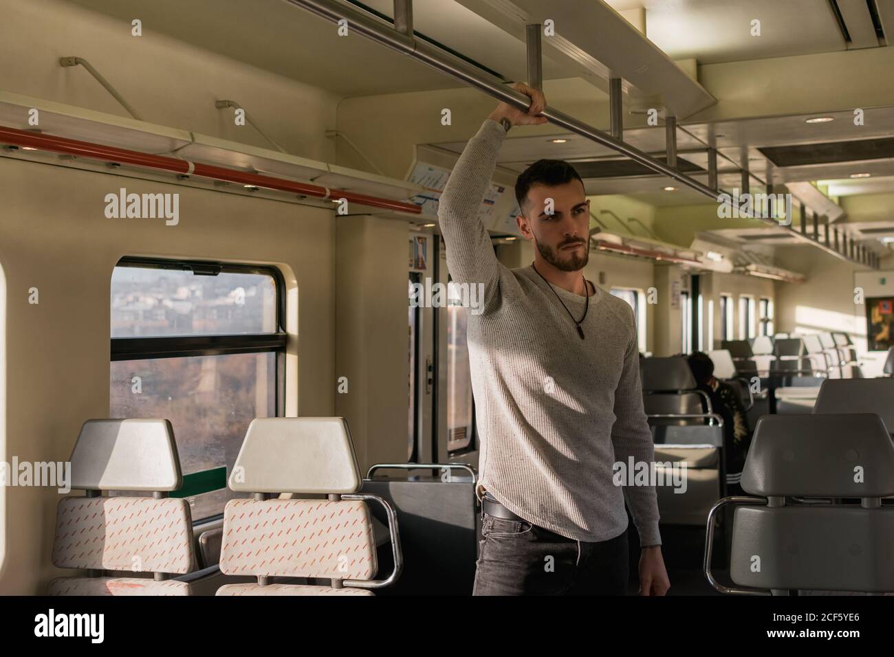 Riding the metro hi-res stock photography and images - Alamy