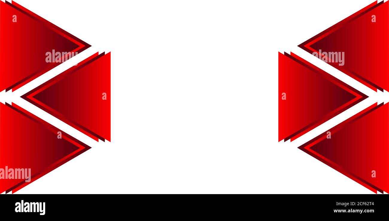 Modern red triangular shaped white banner design Stock Photo - Alamy