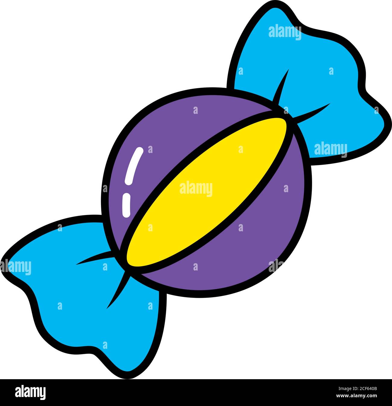 pop art elements, candy icon over white background, line and fill style ...