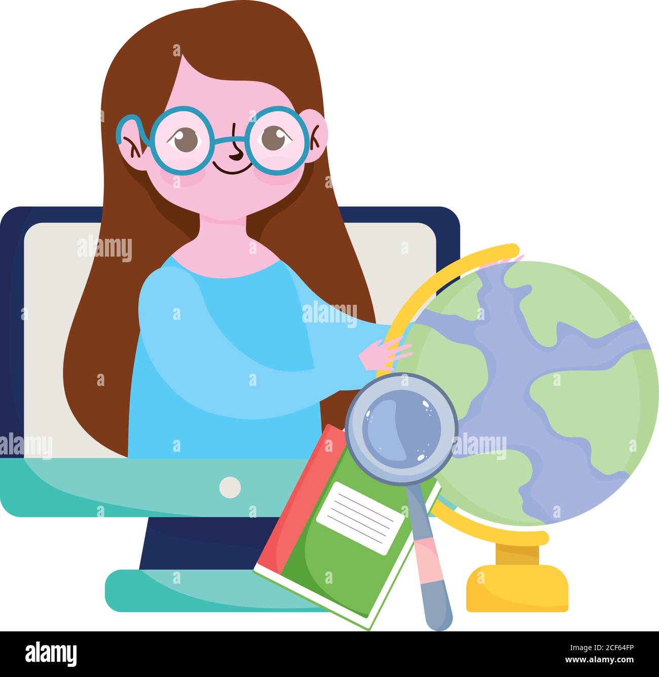 happy teachers day, teacher computer online learn school map and book ...