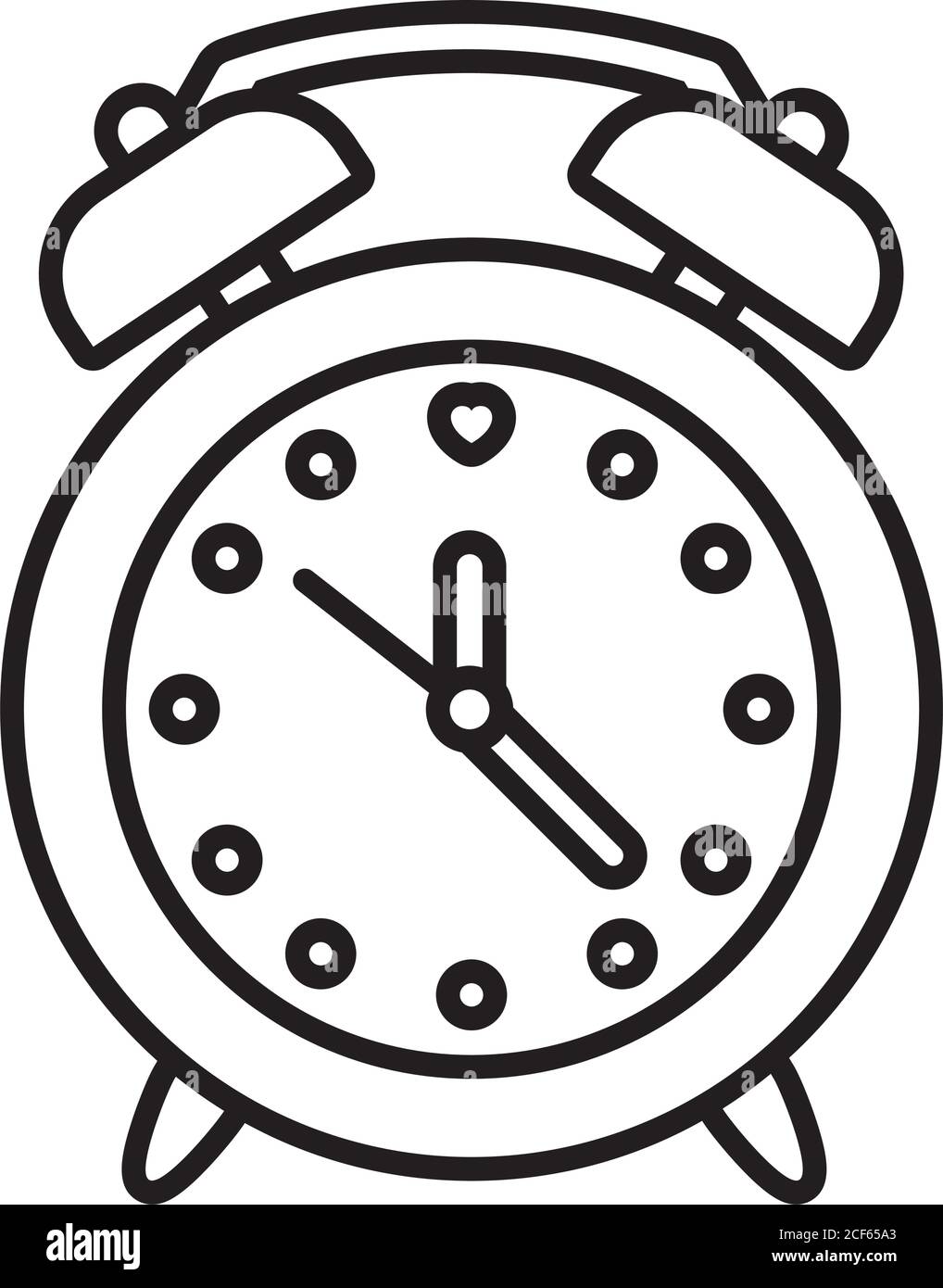 pop art elements, alarm clock icon over white background, line style ...