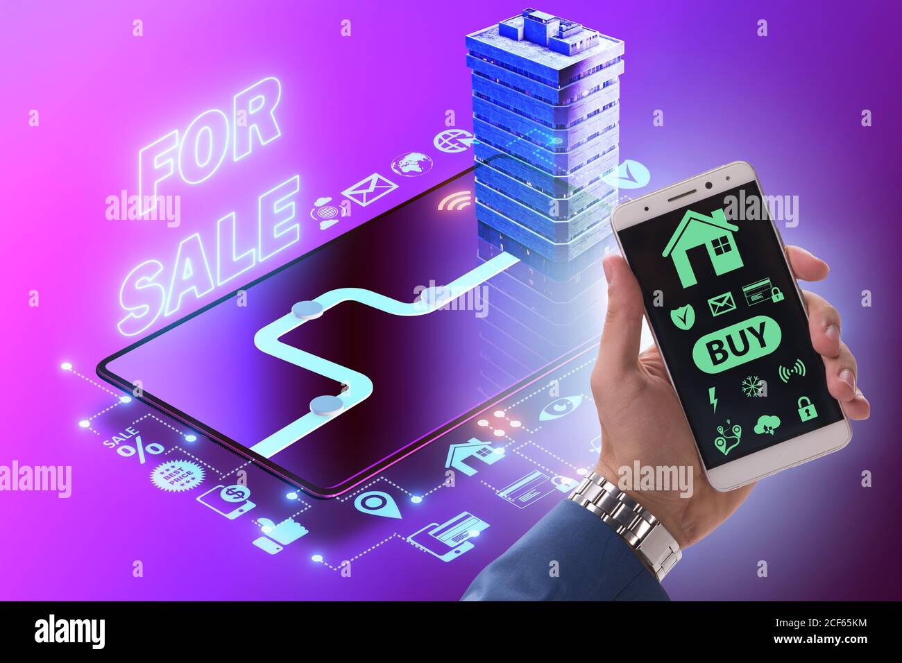 Concept of buying real estate over the internet Stock Photo - Alamy