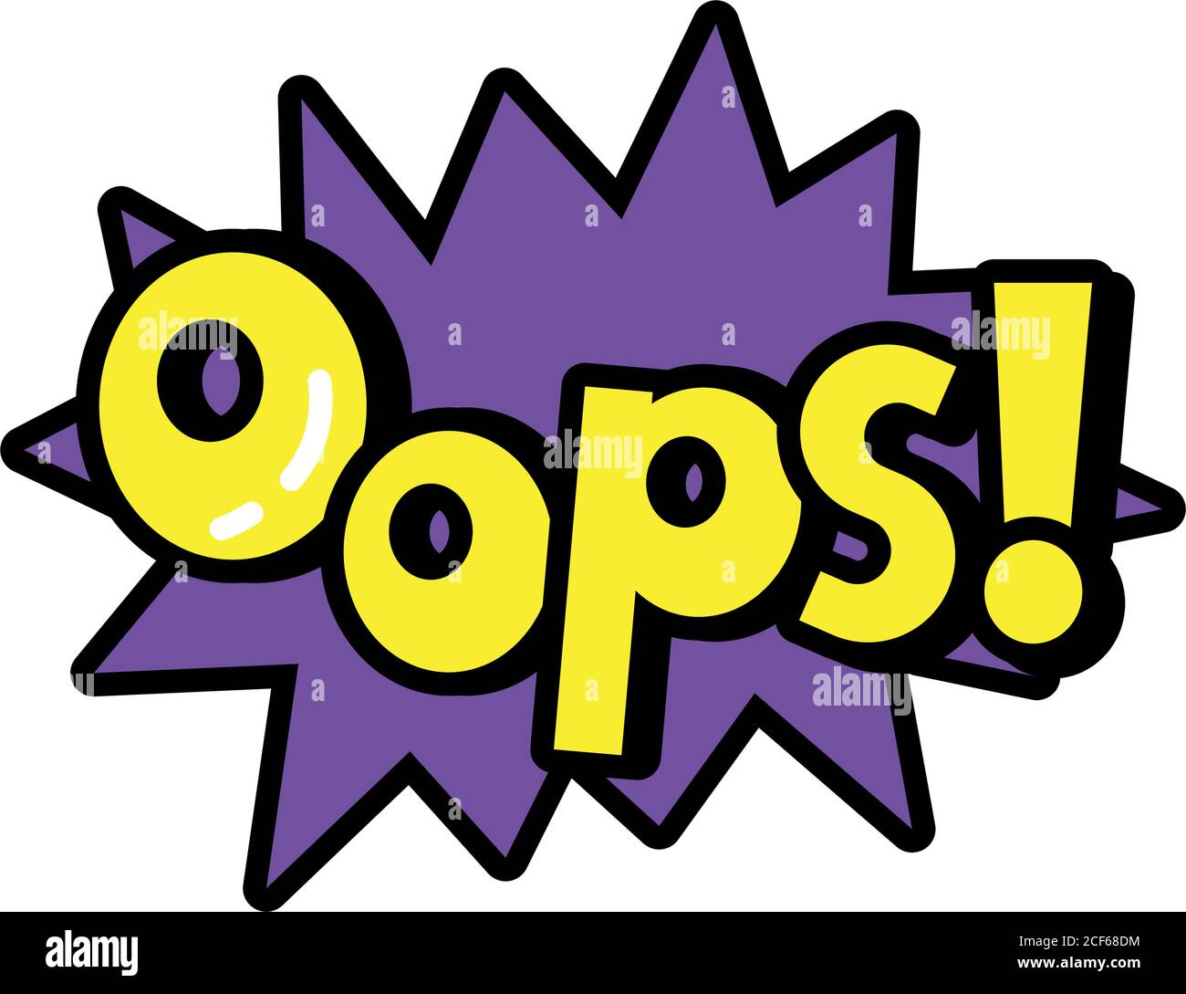 pop art elements, burst with opps word over white background, line and ...