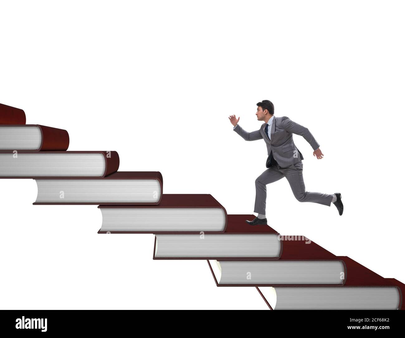 The businessman student climbing the ladder of education books Stock ...