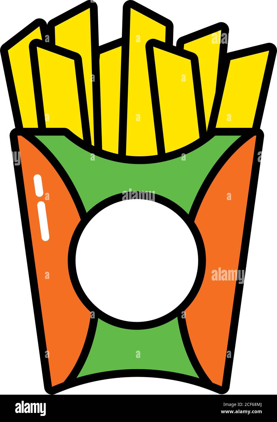 pop art elements concept, french fries box icon over white background ...