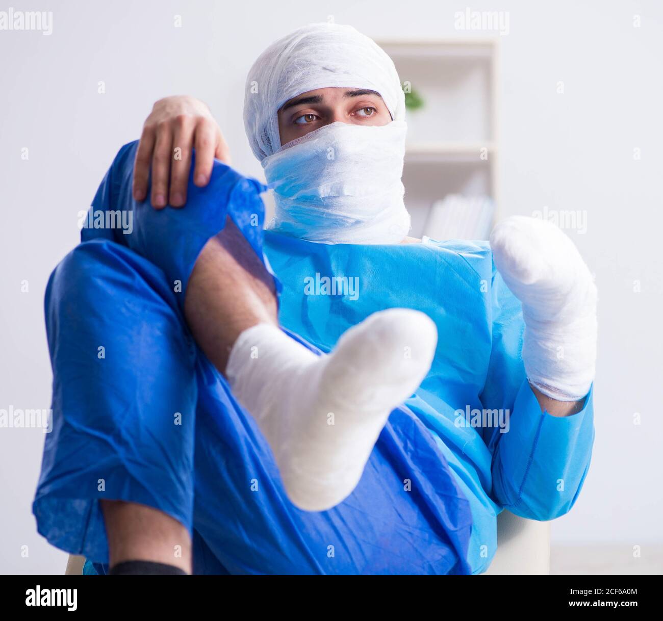 The man suffering from multiple broken bones and fractures Stock Photo ...