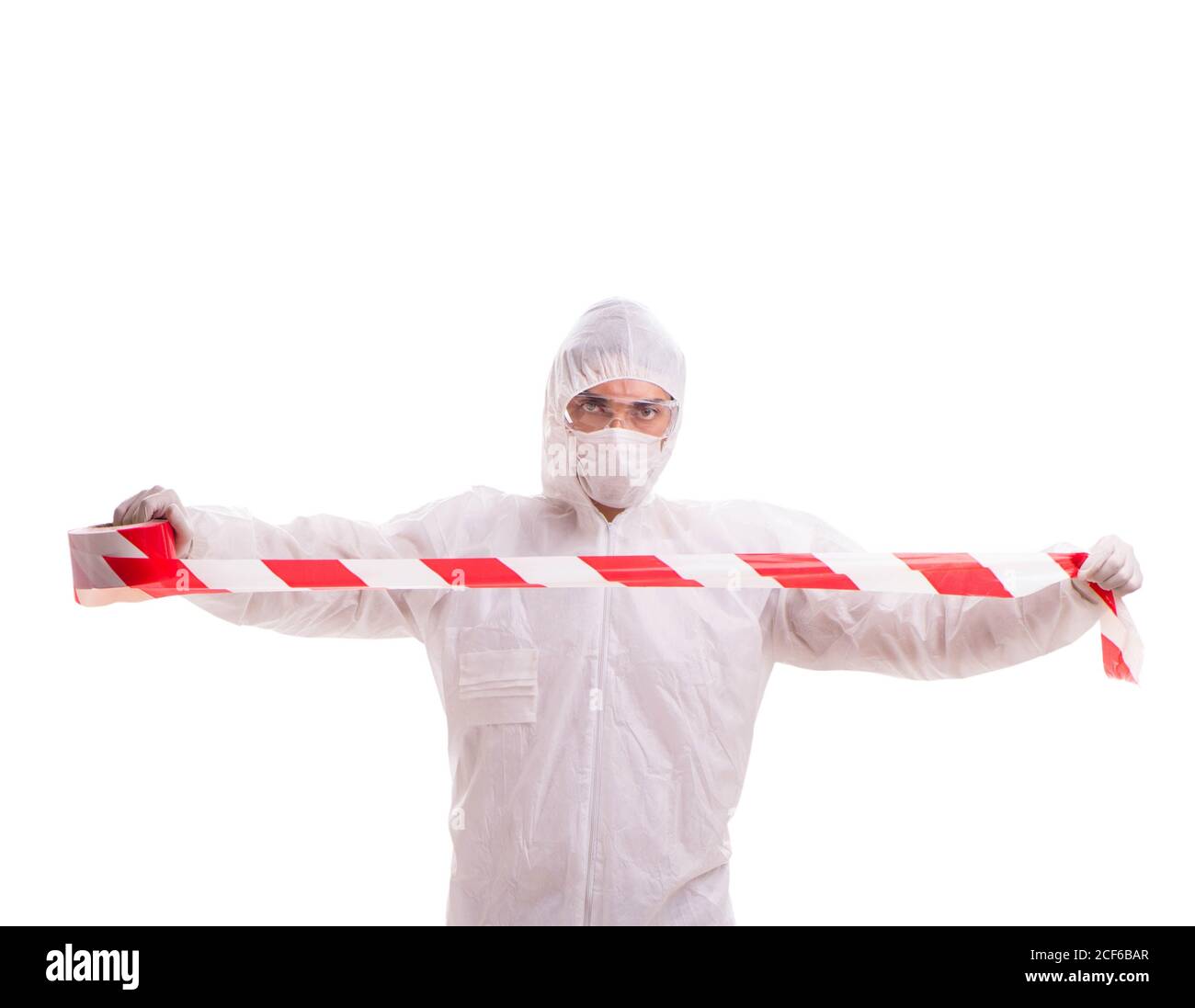 Man in forensic suit collecting hi-res stock photography and images - Alamy