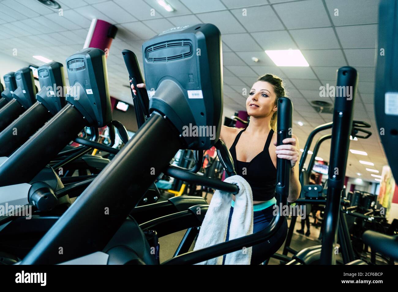 Woman exercise stairs indoors hi-res stock photography and images - Alamy