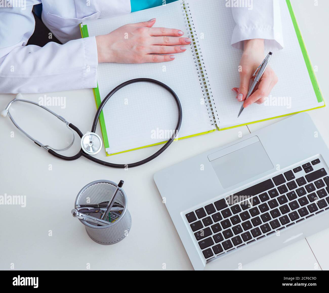 Hand writing medical prescription in computer Stock Photo - Alamy