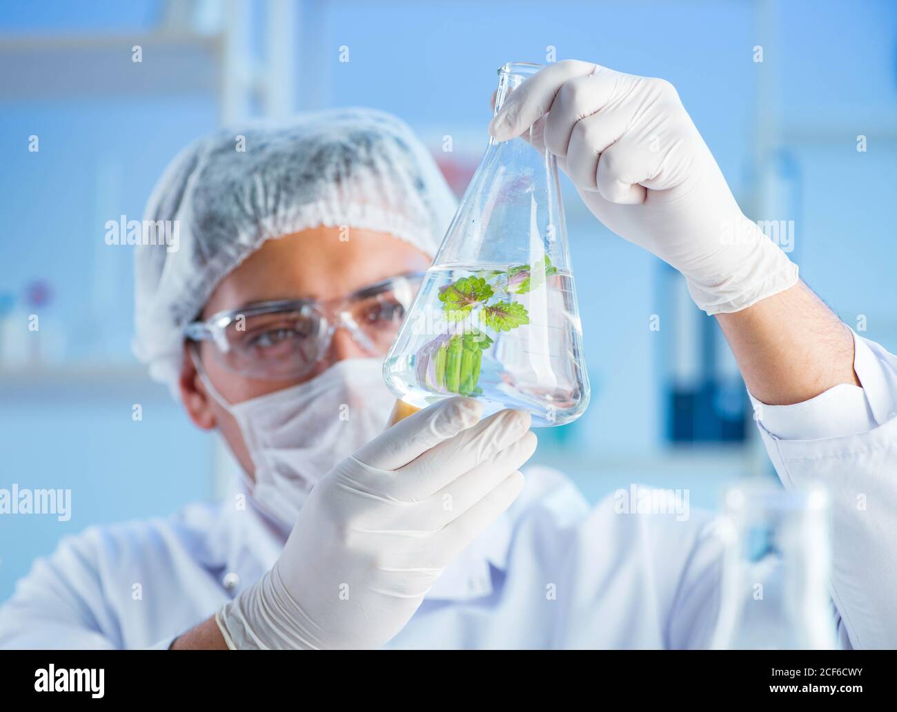 The biotechnology concept with scientist in lab Stock Photo - Alamy