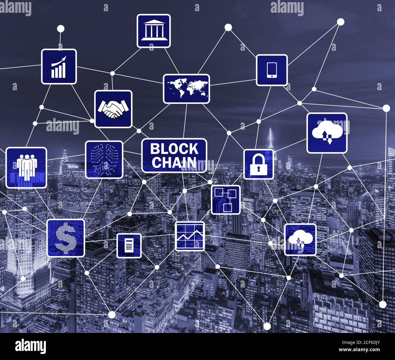 The blockchain concept in database management Stock Photo - Alamy