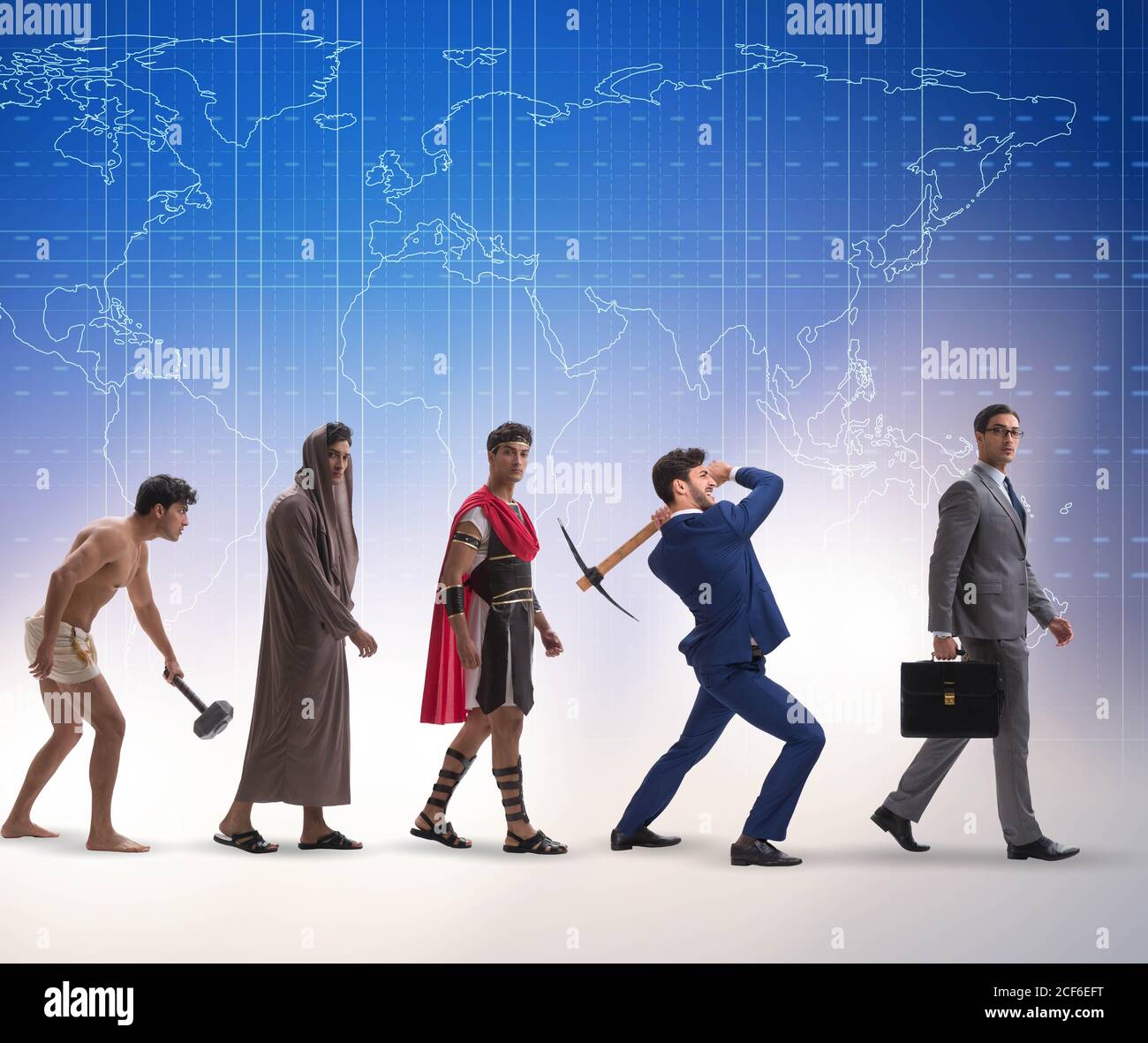 Human evolution from ape to modern man hi-res stock photography and ...