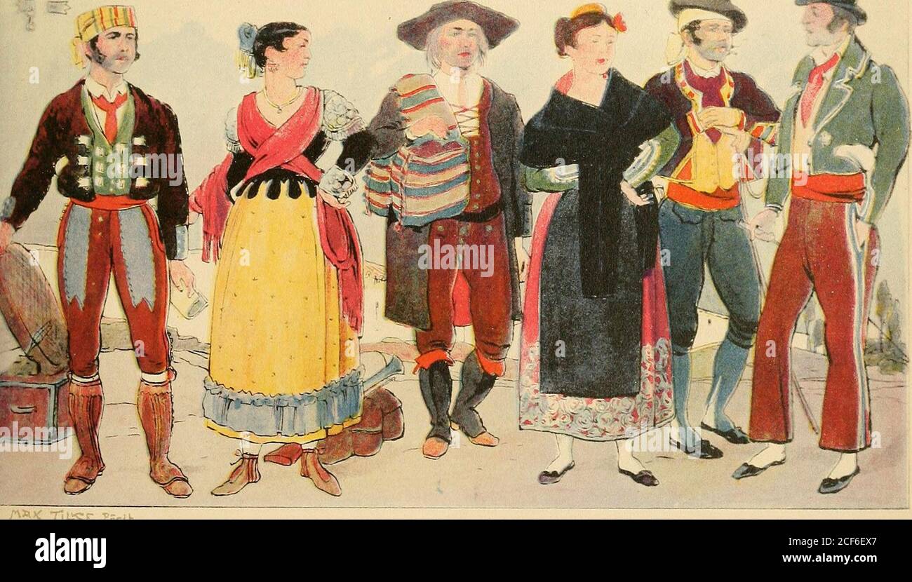 . Geschichte des Kostüms. SPAIN SPANIEN 1810 — 1830 ESPAGNE GEDRUCKT ...