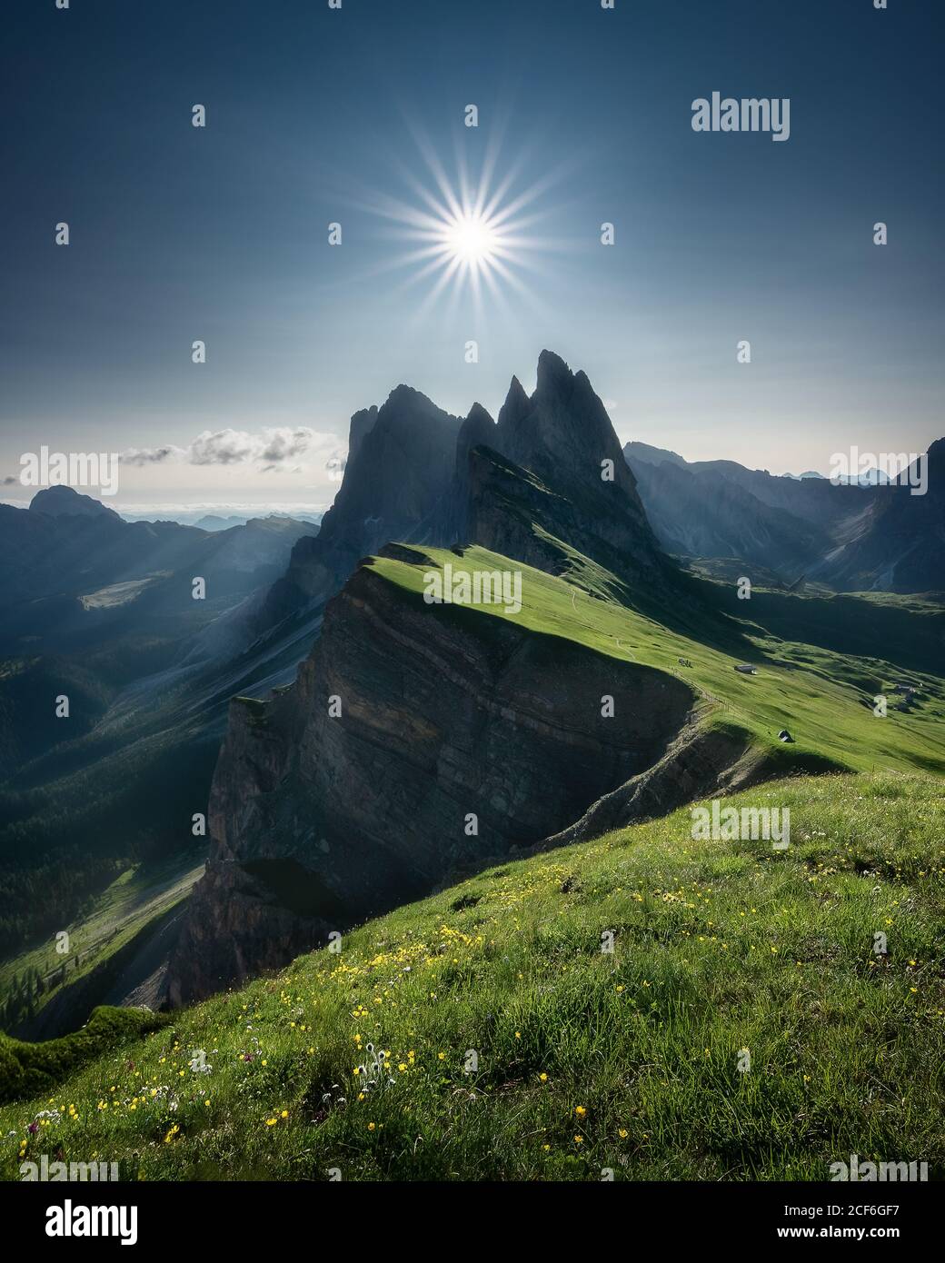 Spectacular views of Dolomites Seceda in Italy Stock Photo - Alamy