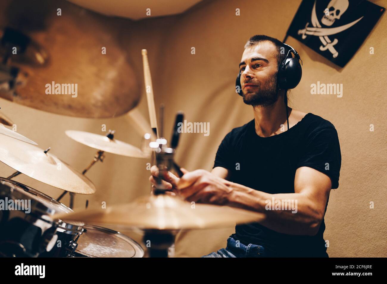 Man handsome drummer hi-res stock photography and images - Alamy