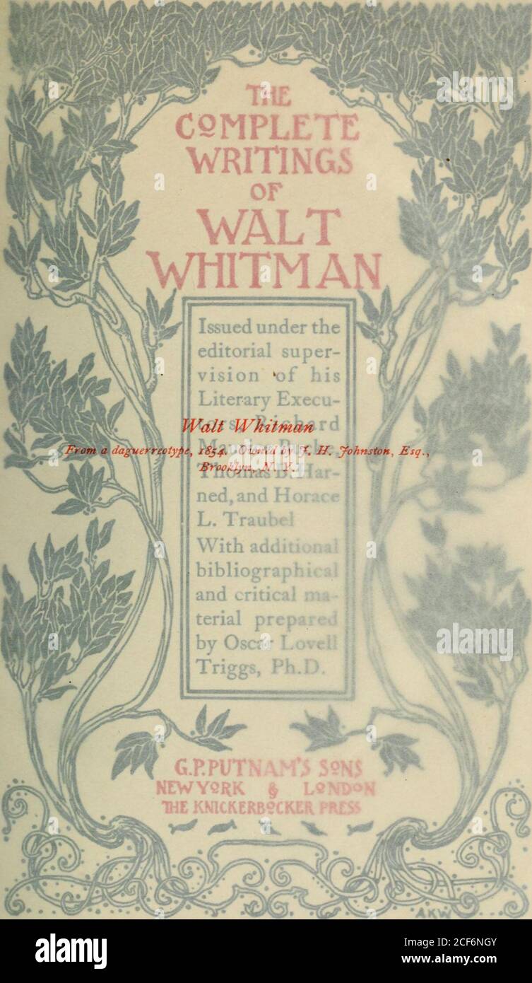 . The complete writings of Walt Whitman Stock Photo - Alamy