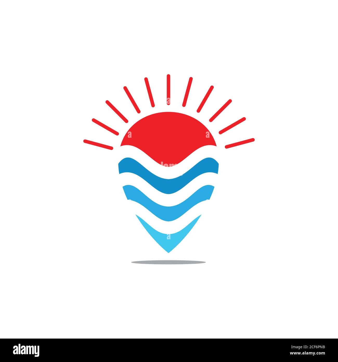 beach sun pin location colorful logo vector Stock Vector Image & Art ...