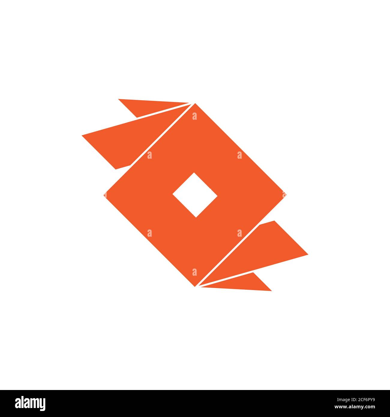 square geometric 3d paper shape symbol logo vector Stock Vector Image ...