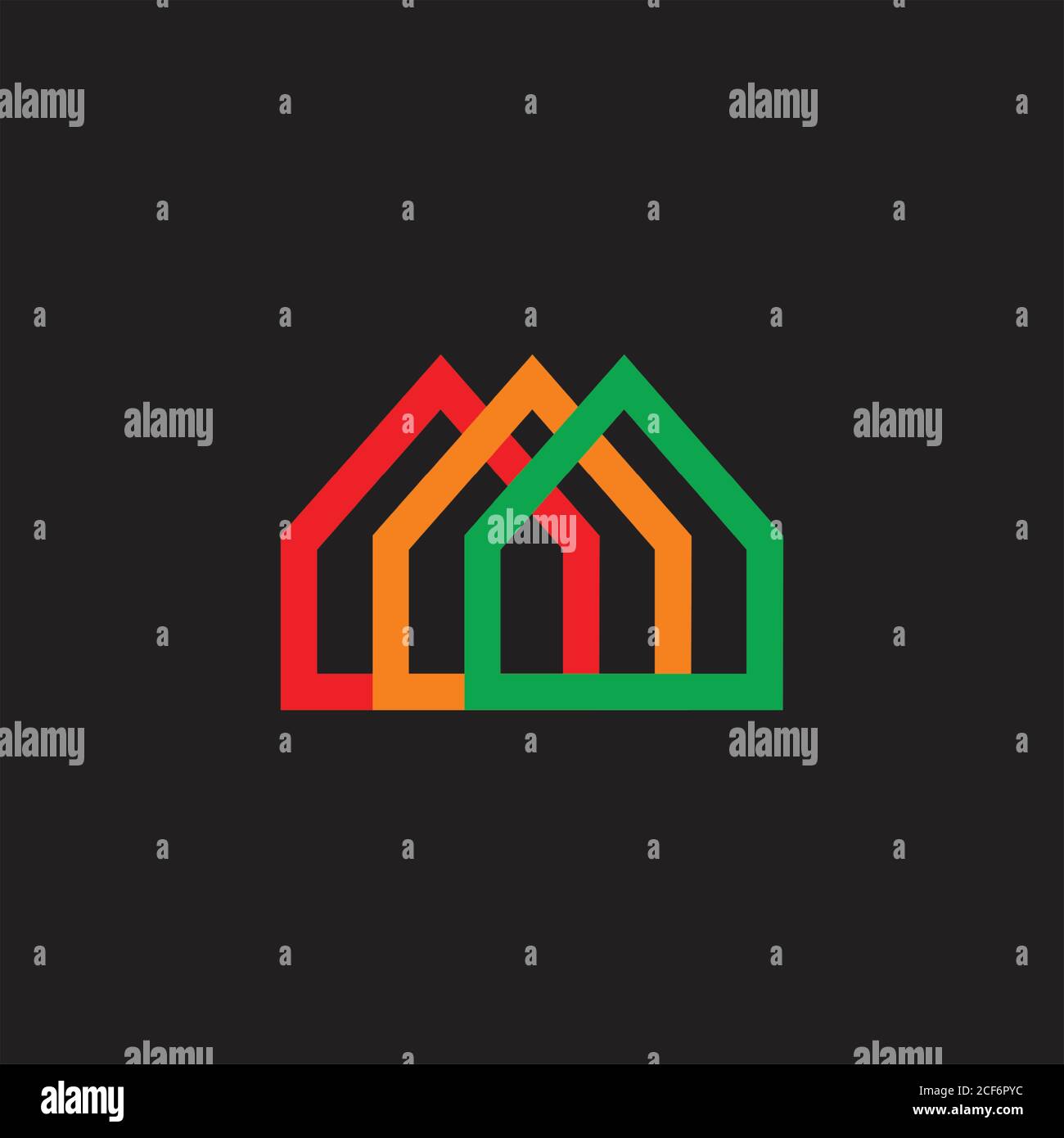 colorful home geometric line symbol decoration vector Stock Vector ...