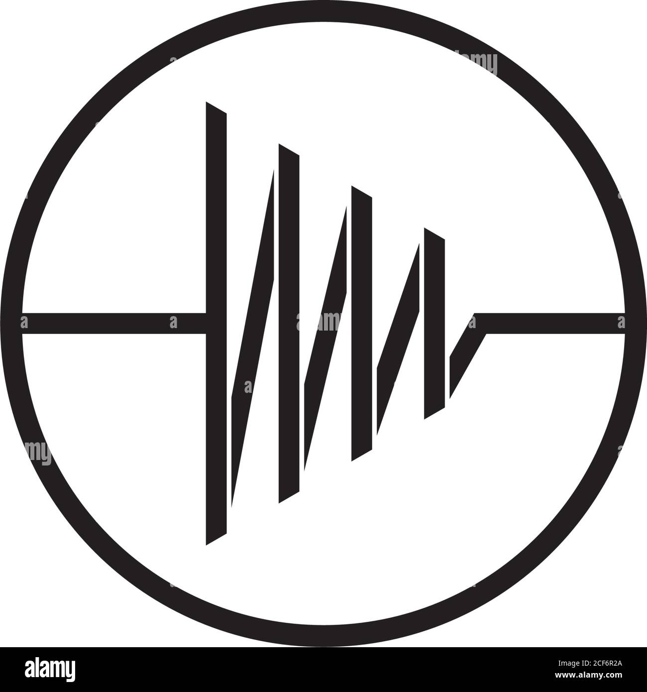 pulse simple circle geometric line symbol logo vector Stock Vector ...