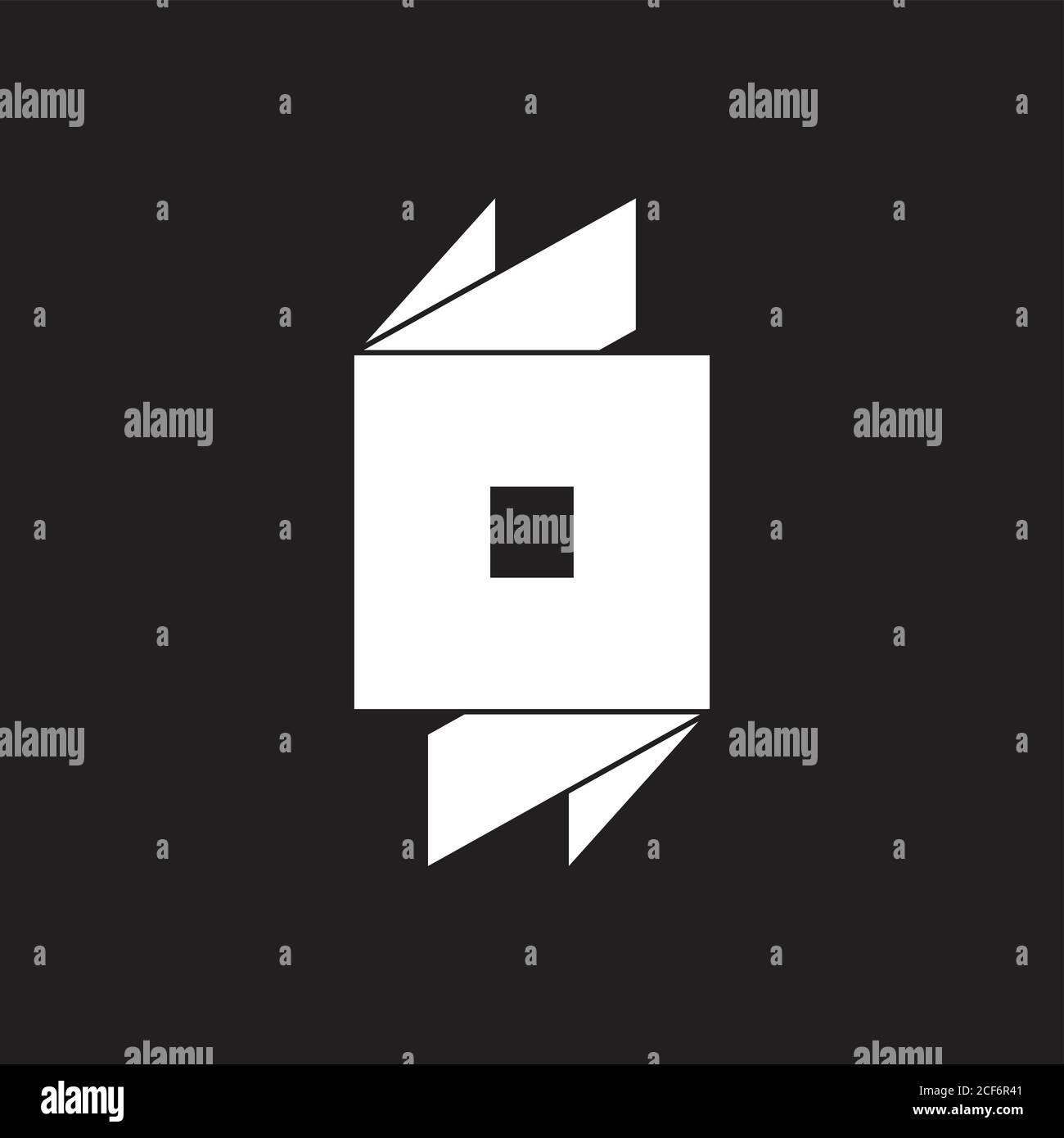 square geometric 3d paper shape symbol logo vector Stock Vector Image ...