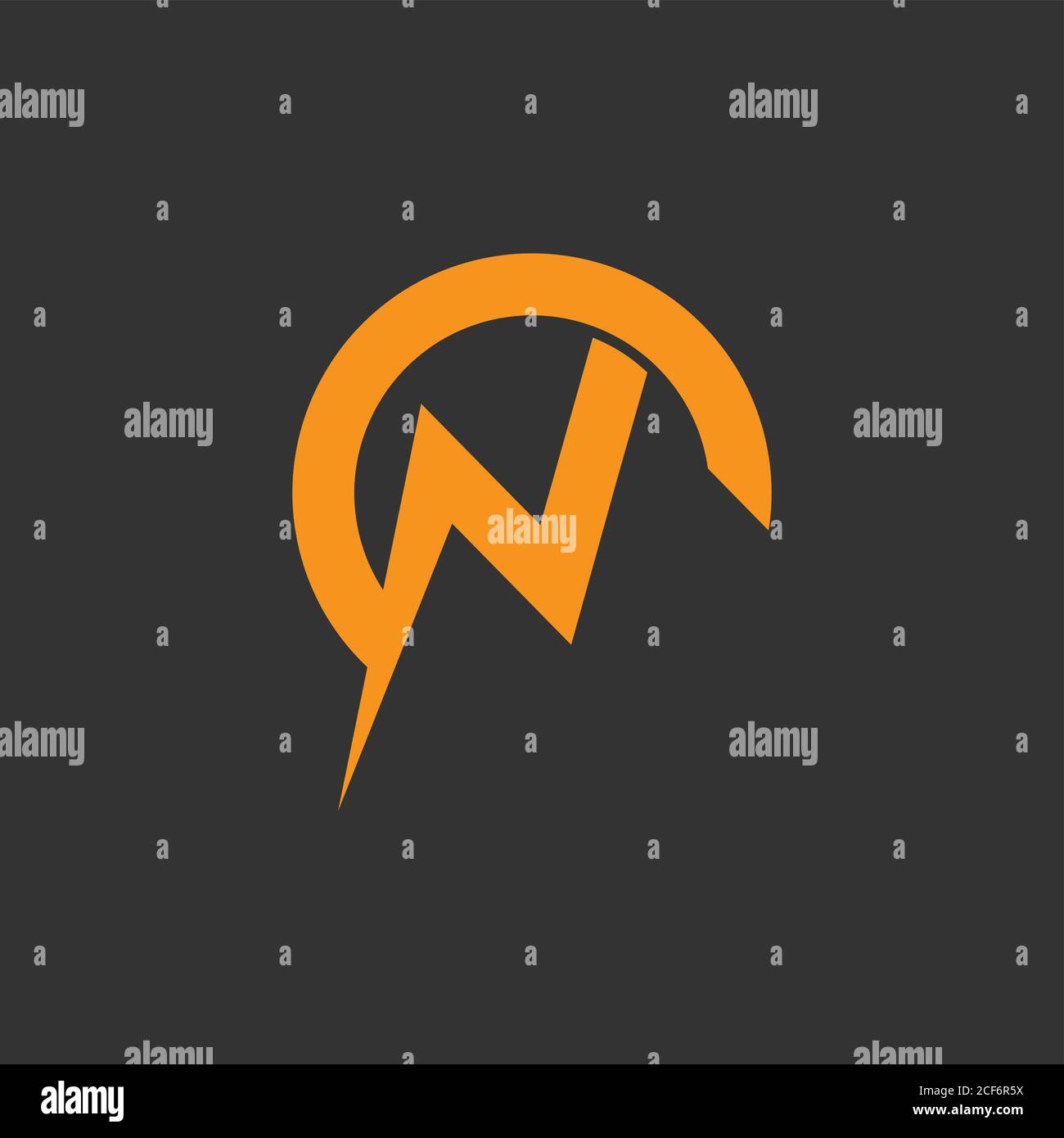 letter n thunder shape geometric logo vector Stock Vector Image & Art ...