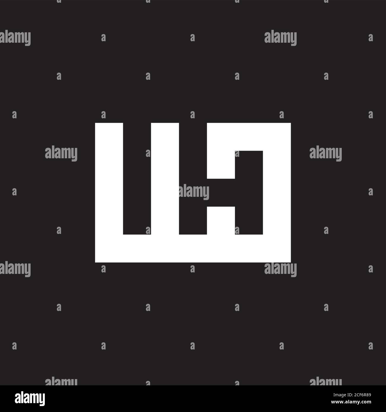 letter ih symbol geometric square line negative space design logo ...